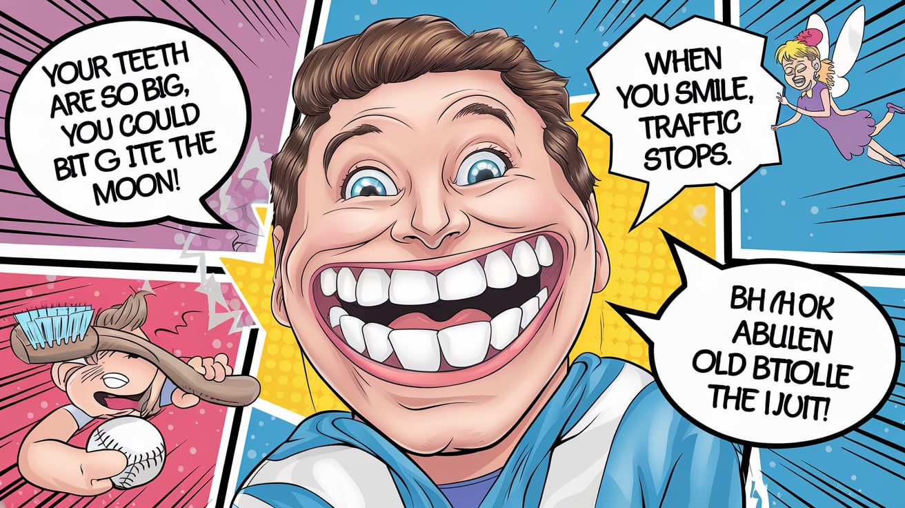 25+ Funny Roasts for Someone with Big Teeth - ThanksFully